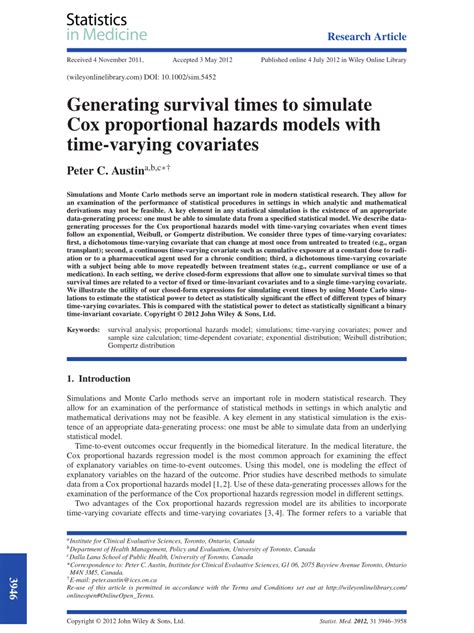 Pdf Correction ‘generating Survival Times To Simulate Cox