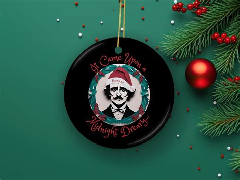Edgar Allan Poe Christmas Ornament Personalized Poe Christmas Ornament