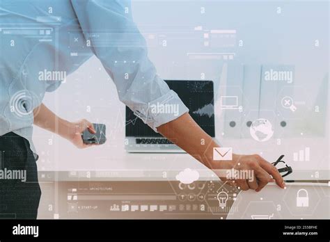 Big Data Analytics With Business Intelligence Bi Concept Businessman Working In Modern Office