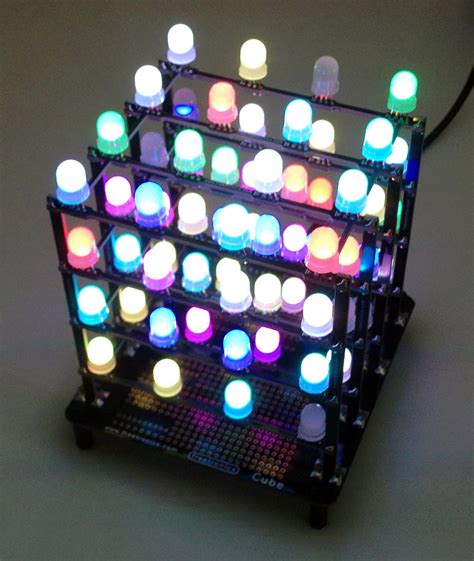 4x4x4 Rgb Led Cube Kit Freetronics