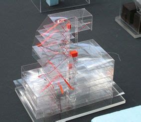 Floating Architecture Model With Red Wires
