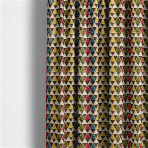 Ziani Geometric Le Triangle Pattern In Vibrant Green Pink Yellow Brown
