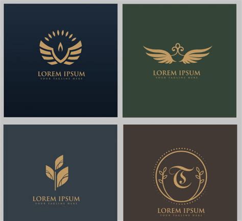 Logotypes 템플릿 날개 잎 스케치 플랫 클래식 Ai Eps Uidownload