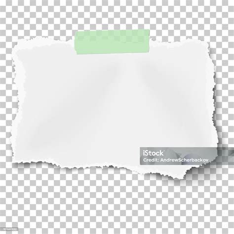 녹색 스티커 접착 테이프 투명 바둑판 무늬 배경에 고립의 조각에 부드러운 그림자와 정사각형 종이 스크랩을 찢 어 서식 파일 디자인입니다 0명에 대한 스톡 벡터 아트 및 기타