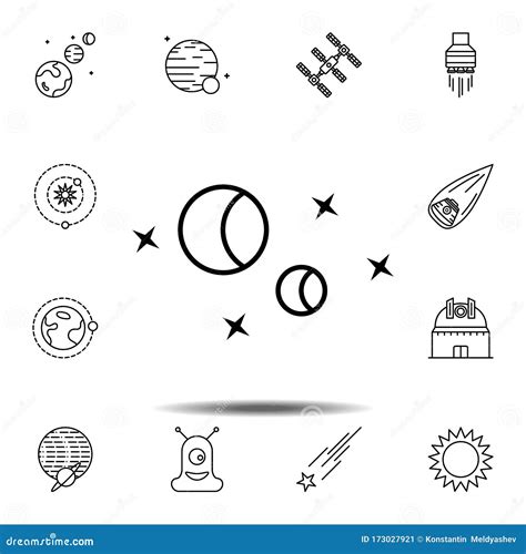 Planets Space Stars Icon Simple Thin Line Outline Vector Element Of