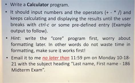 Solved Write A Calculator Program • It Should Input Numbers