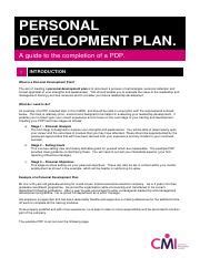 CMI GUIDE To COMPLETION Of A PDP May Pdf PERSONAL DEVELOPMENT PLAN A Guide To The