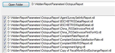 Altering Reporting Services Report Parameters As Hidden Automatically For A Report Folder