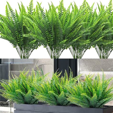 12 Bundles Fake Plants Outdoor Artificial Grass Uv Resistant Fake