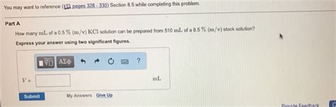 Solved Part A What Is The Molarity Of 510 ML Of Solution Chegg Com