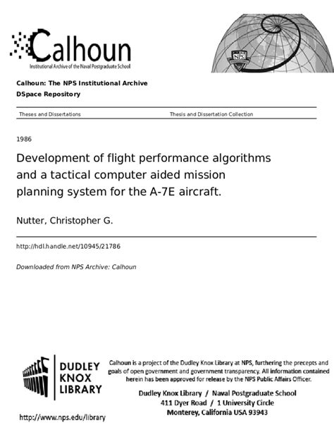 fillable online development of flight performance algorithms and a tactical computer aided