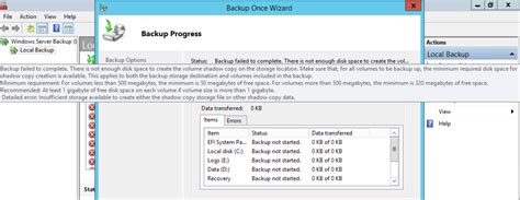 Windows Backup Failed To Complete WinCert