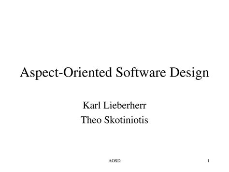 Ppt Aspect Oriented Software Design Powerpoint Presentation Free