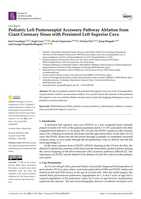 Pdf Pediatric Left Posteroseptal Accessory Pathway Ablation From