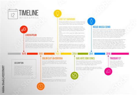 Multicolored Tab Timeline Infographic Stock Template Adobe Stock