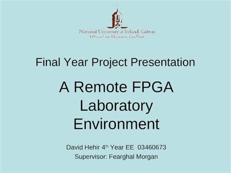 ppt final year project presentation a remote fpga laboratory