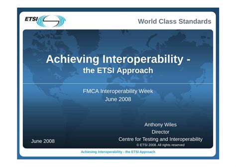 Pdf Achieving Interoperability Etsi Class Standards Typical Symptoms Of Non