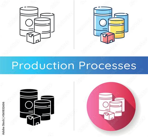 Raw Materials Icon Linear Black And RGB Color Styles Natural Resources Industrial