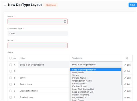 doctype layout fieldname options do not populate · issue 16388