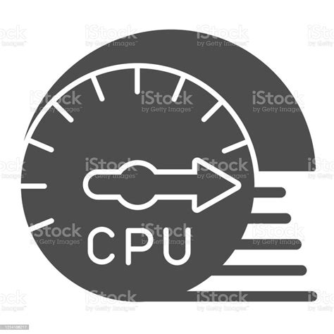 Processor Usage And Load Speed Solid Icon Cpu Chip Performance Sensor Symbol Glyph Style