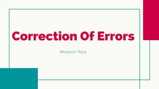 Types And Correction Of Errors PDF