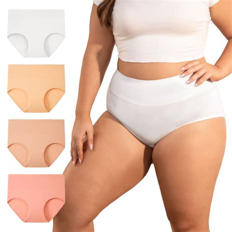 Innersy Womens Plus Size Xl 5xl Cotton Underwear High Waisted Briefs