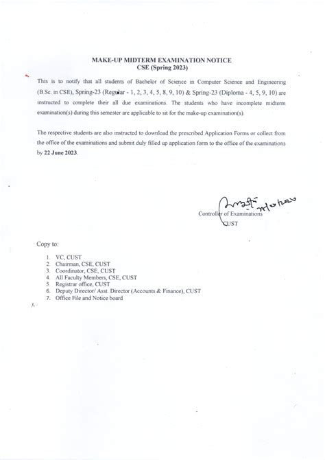 Makeup Midterm Examination For Cse Program Spring 2023 Central