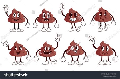 Cute Poop Excrement Shit Emoticon Poo Stock Vector Royalty Free