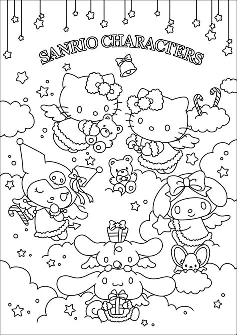 산리오캐릭터즈 헬로키티 쿠로미 마이멜로디 시나모롤 밀크 색칠공부 무료도안 올려드려요 네이버 블로그