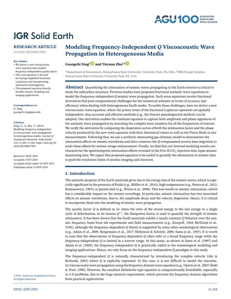 Pdf Modeling Frequency‐independent Q Viscoacoustic Wave Propagation