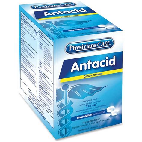 Physicianscare Antacid Medication Tablets For Heartburn Acm90089 Acm 90089 Office Supply Hut