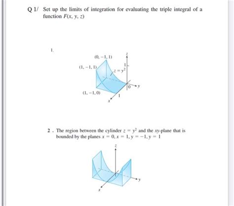 Solved Q1 Set Up The Limits Of Integration For Evaluating