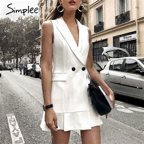 White Blazer Work Dress Office Dress Outfit Style Sleeveless Blazer