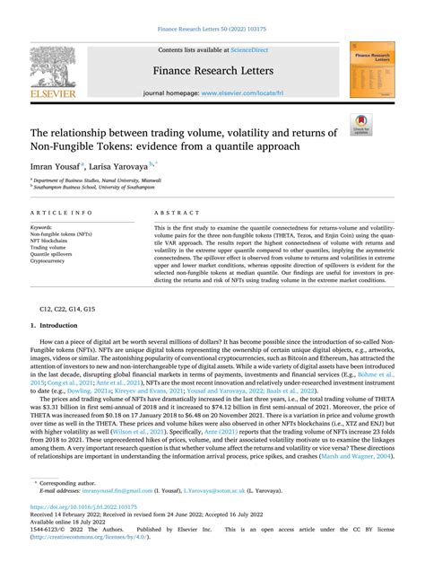 Pdf The Relationship Between Trading Volume Volatility And Returns