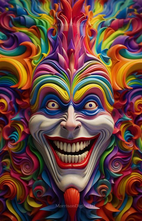Psychedelic Jester Entity Art Psychedelic Art Wall Art Surrealism