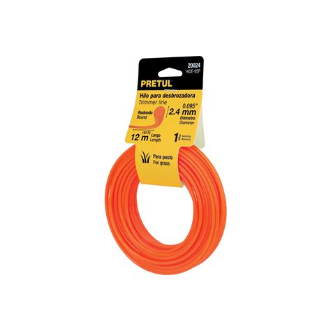 Hilo Redondo Para Desbrozadora 24mm X12m Tarjeta Pretul Truper