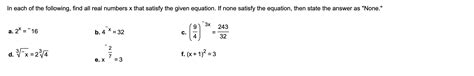 Solved In Each Of The Following Find All Real Numbers X