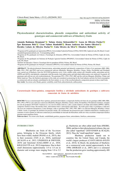 Pdf Physicochemical Characterization Phenolic Composition And Antioxidant Activity Of