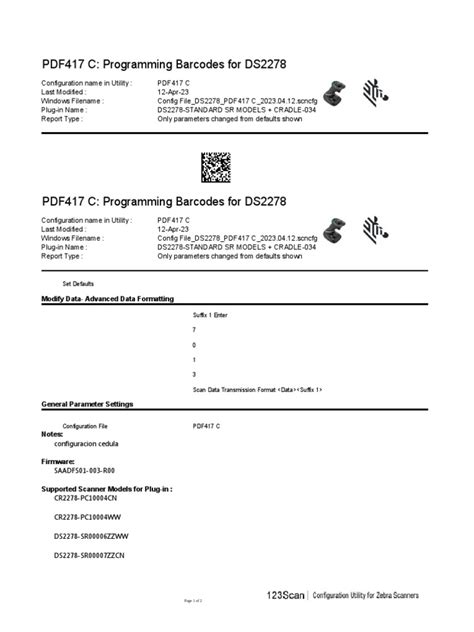 programming barcode ds2278 pdf417 c pdf