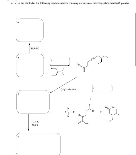 Solved Fill In The Blanks For The Following Reaction Scheme