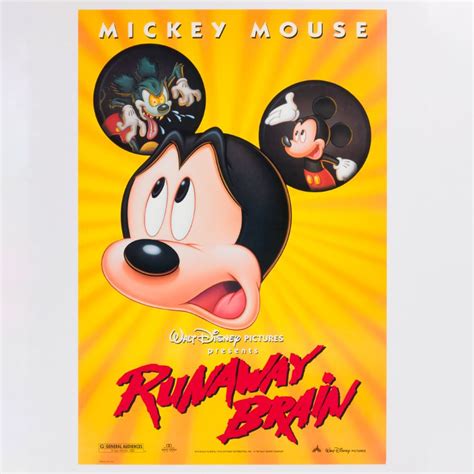 Runaway Brain Mickey Mouse Promotional One Sheet Poster 1995 Id Jan24126 Van Eaton Galleries
