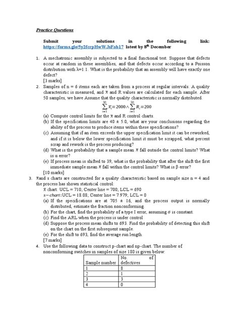 Practice Questions Pdf Sampling Statistics Mean