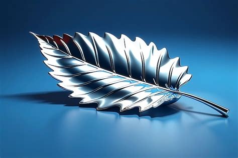 Premium Photo Chrome Serenity Artistic View Of A Leaf In Blue Hues