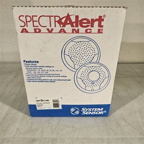 System Sensor Spectralert Spscw Ceiling Speaker Strobe Wh Fire Alarm H