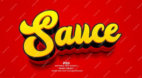 Premium Psd Sauce 3d Editable Photoshop Text Effect Style