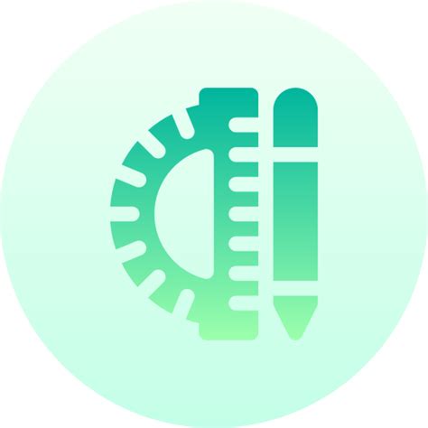 Protractor Basic Gradient Circular Icon