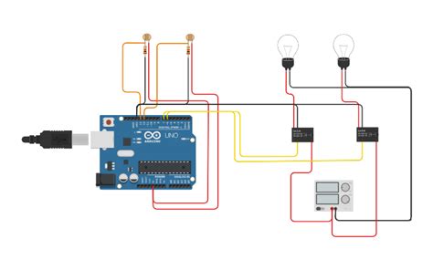 Circuit Design Automatic Smart Street Light System Tinkercad