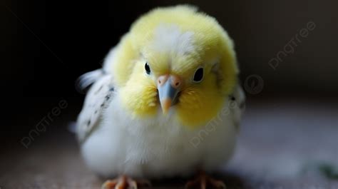 어두운 표면에 앉아 있는 노란색과 흰색 새 35일 된 병아리 귀여운 잉꼬 고화질 사진 사진 배경 일러스트 및 사진 무료 다운로드 Pngtree