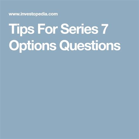 Tips For Answering Series 7 Options Questions Option Strategies Tips Series 7 Exam