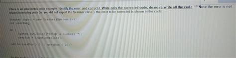 Solved There Is An Error In This Code Example Identify The Chegg Com